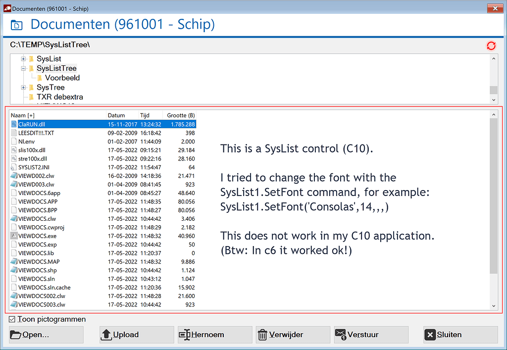 SysList control: changing font does not work (C10) - questions - ClarionHub
