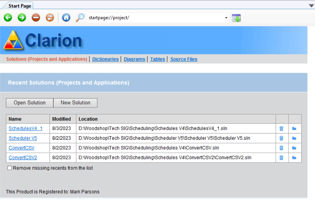 IDE Lost Track of my app files - ClarionHub