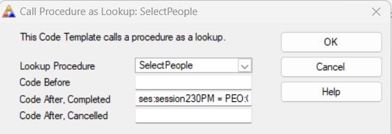 Call Procedure as Lookup template - Opens again after selection - ClarionHub